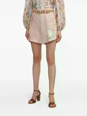 Zimmermann Waverly Floral-print Linen Shorts