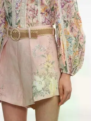 Zimmermann Waverly Floral-print Linen Shorts