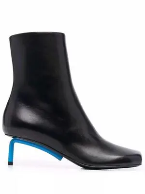 Off-white Zip Up Booties For Women