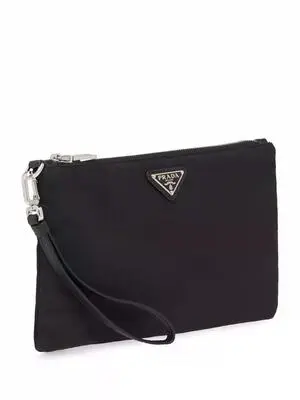 Prada Logo Plaque Clutch Bag