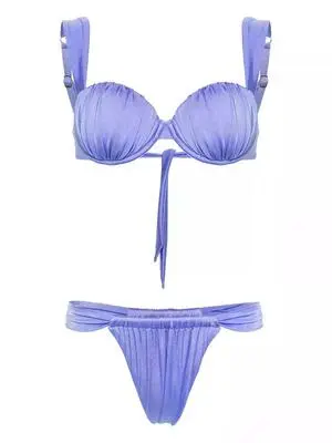 NOIRE SWIMWEAR Ruched Balconette Bikini - Purple