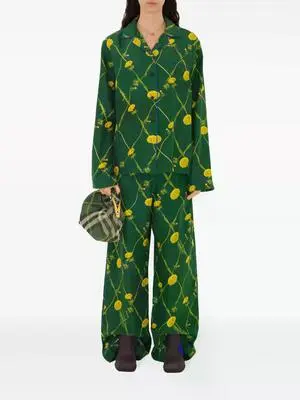 Burberry Floral-print Flared Trousers