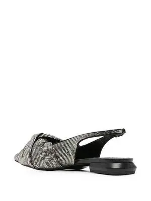 Roberto Cavalli Crystal-embellished Slingback Ballerinas