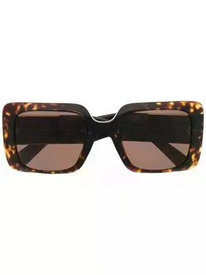 Versace Square-frame Tortoiseshell-effect Sunglasses - Brown