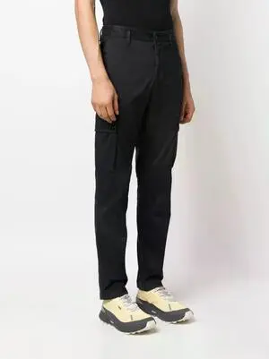 Stone Island Compass-motif Cotton Cargo Pants - Blue