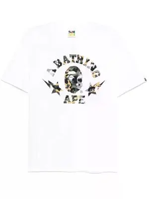 A BATHING APE 1st Camo Crazy Sta College Tee - White