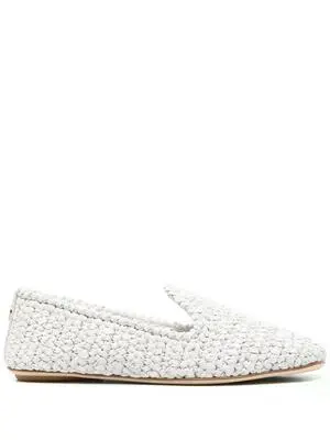 Moncler Woven Design Slippers - White
