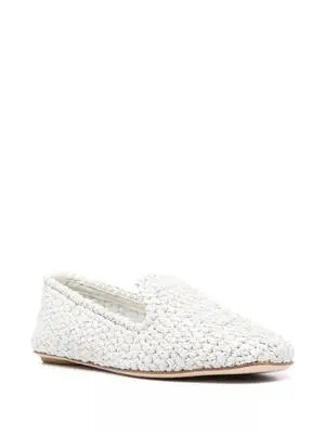 Moncler Woven Design Slippers - White