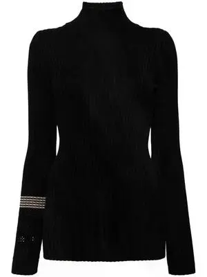 Y’s High-neck Ribbed-knit Top