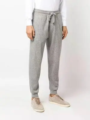 Brunello Cucinelli Striped Cashmere-blend Track Pants