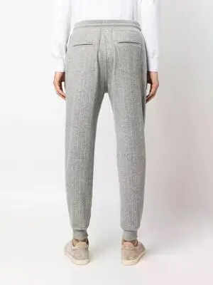 Brunello Cucinelli Striped Cashmere-blend Track Pants