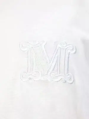 Max Mara Monogram-embroidered Cotton T-shirt
