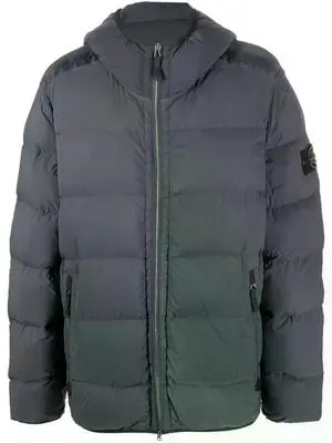 Stone Island Feather Down Hooded Coat - Grey