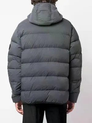 Stone Island Feather Down Hooded Coat - Grey