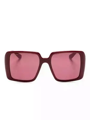 Gucci Oversized Frame Sunglasses - Red