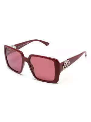 Gucci Oversized Frame Sunglasses - Red