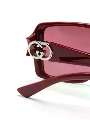Gucci Oversized Frame Sunglasses - Red