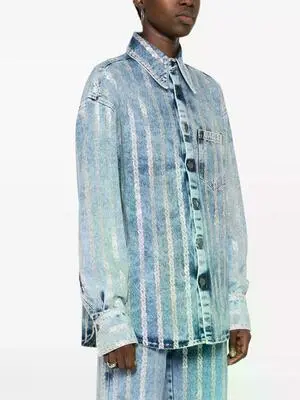 Giuseppe Di Morabito Crystal-embellished Denim Shirt