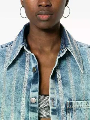Giuseppe Di Morabito Crystal-embellished Denim Shirt