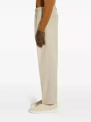 Zegna Tapered Tailored Trousers - Neutrals