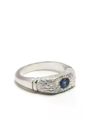 BLEUE BURNHAM Sterling Silver Hand Me Down Signet Ring With Sapphire - Blue