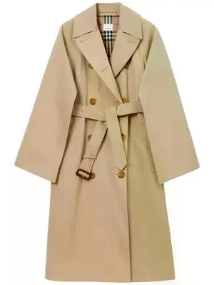 Burberry Check-pattern Cotton Trench Coat