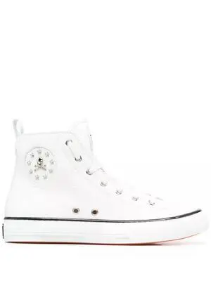 Philipp Plein Leather High-top Sneakers With Skull Stud Detailing