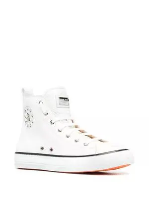 Philipp Plein Leather High-top Sneakers With Skull Stud Detailing