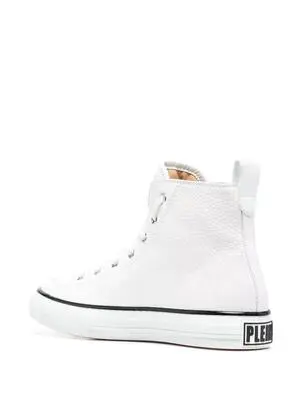 Philipp Plein Leather High-top Sneakers With Skull Stud Detailing