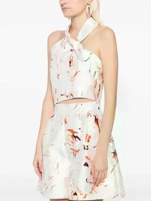 SAIID KOBEISY Printed Strapless Top