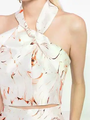 SAIID KOBEISY Printed Strapless Top