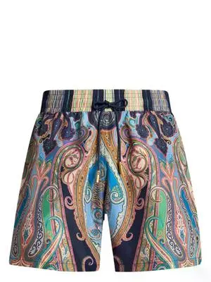 Etro Paisley-print Swim Shorts - Blue
