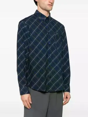 Burberry Checked Shirt Jacket - Blue