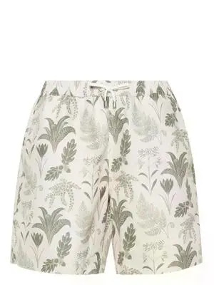 Sunspel Leaf-print Swim Shorts - Neutrals
