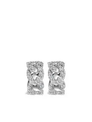 LEO PIZZO 18kt White Gold Diamond Groumette Earrings - Silver