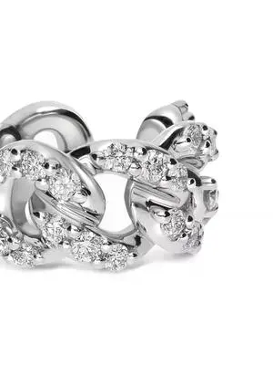 LEO PIZZO 18kt White Gold Diamond Groumette Earrings
