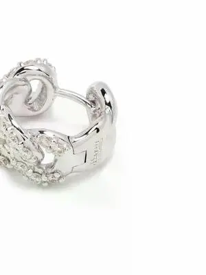 LEO PIZZO 18kt White Gold Diamond Groumette Earrings