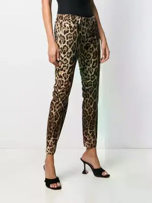 Dolce & Gabbana Leopard-print Cropped Jeans