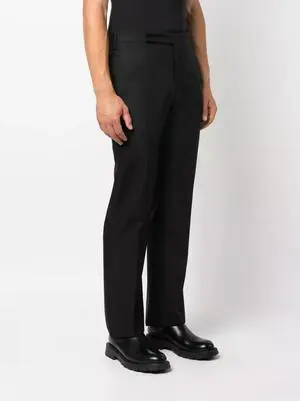 LARDINI Pressed-crease Tapered-leg Trousers