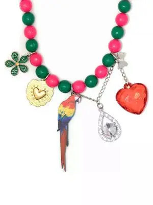 AMIR SLAMA Charm-detail Beaded Necklace - Multicolour