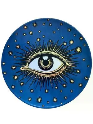 LES-OTTOMANS Eye Porcelain Dinner Plate - Blue