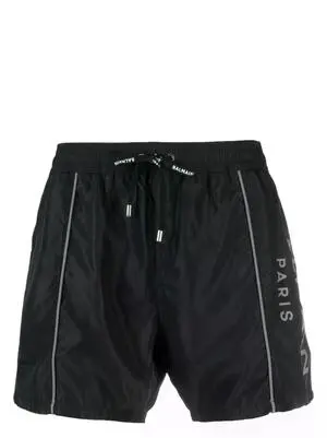 Balmain Logo-print Swim Shorts - Black
