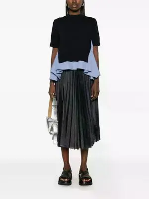 Sacai Plissé Midi Skirt