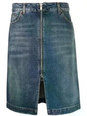 Stella McCartney Whiskering-effect Denim Midi Skirt