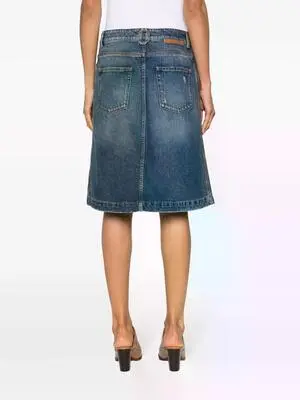 Stella McCartney Whiskering-effect Denim Midi Skirt