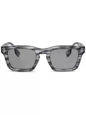 Burberry Striped Square-frame Sunglasses - Grey