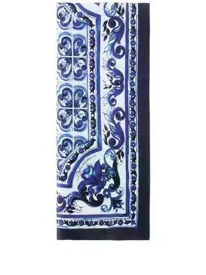 Dolce & Gabbana Set Of Two Linen Napkins - Blue