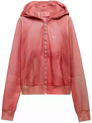 Prada Hooded Leather Jacket - Pink