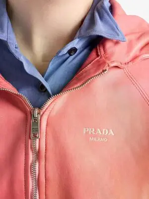 Prada Hooded Leather Jacket - Pink