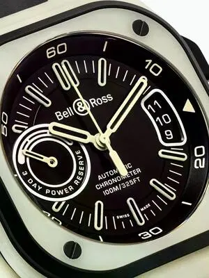 BELL & ROSS Automatic Chronometer Watch With Dial And Neon Green Bezel